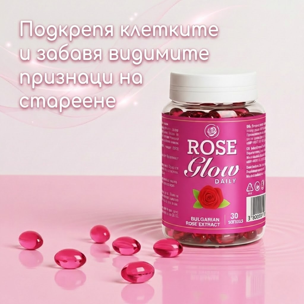 Rose Glow - Комплекс Витамини с Масло от Българска Роза – Collagen Glow